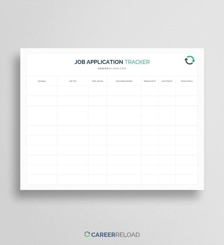 Free Job Application Tracker - Career Reload