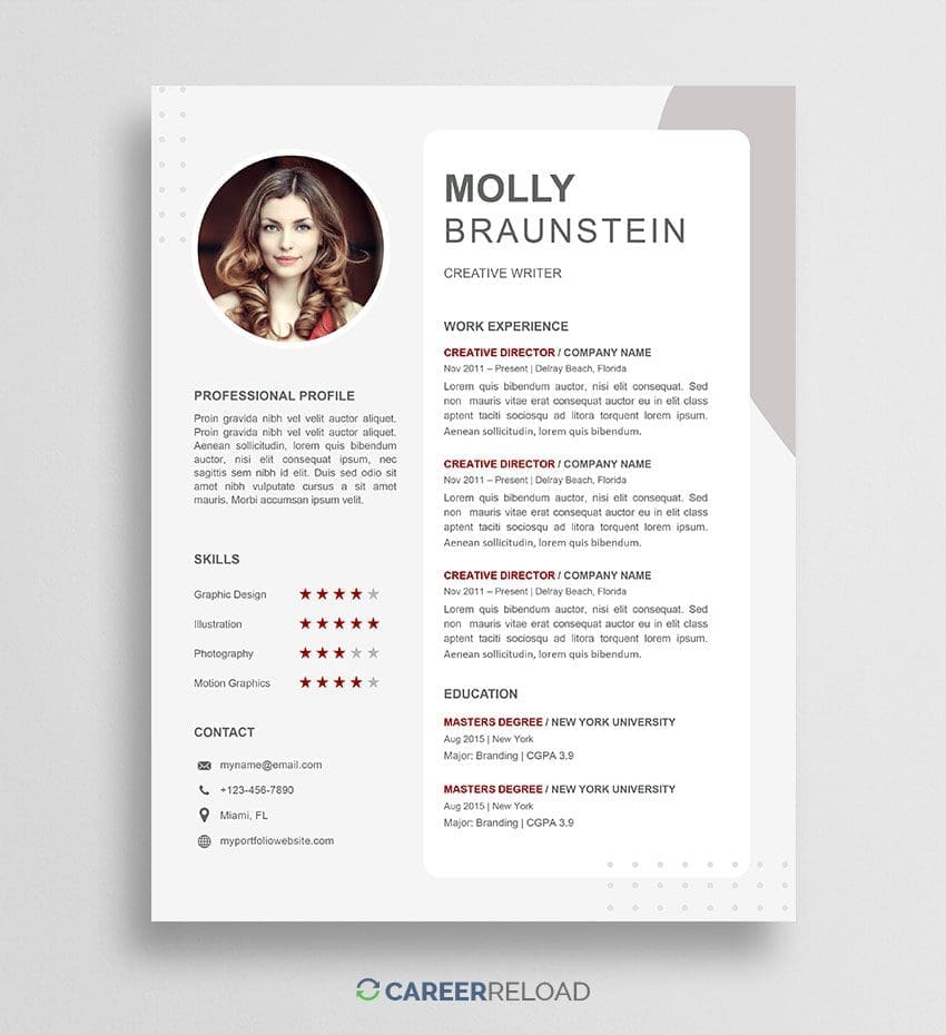 Free PowerPoint Resume Templates - Career Reload