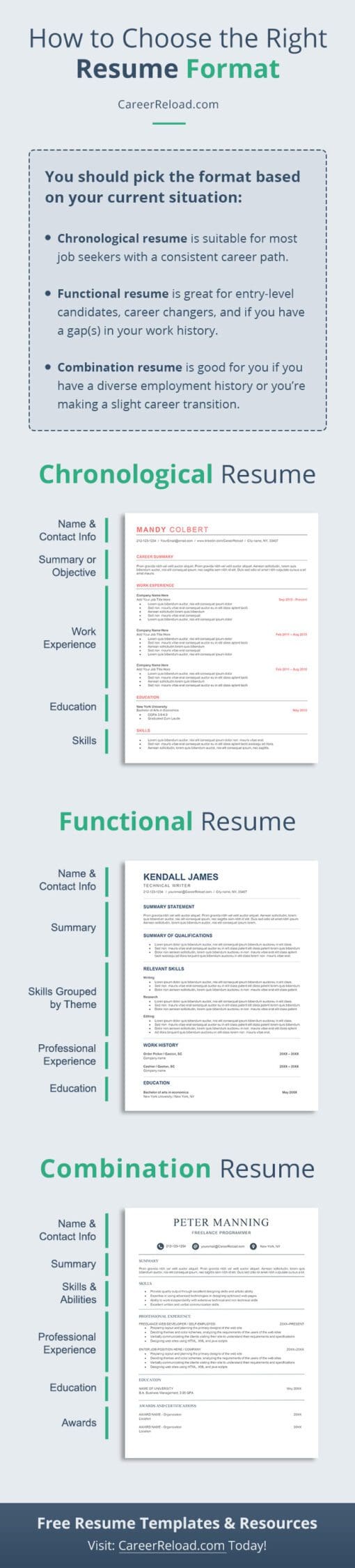 Resume Formats: Tips and Examples - Career Reload