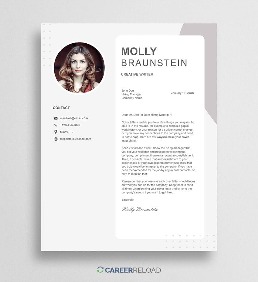 PowerPoint Cover Letter Templates - Career Reload