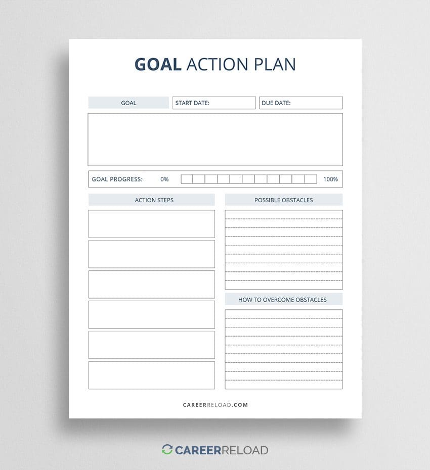 Goal Action Planner - PDF Download - Career Reload
