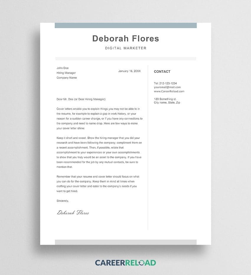 Apple Cover Letter Template - Instant Download